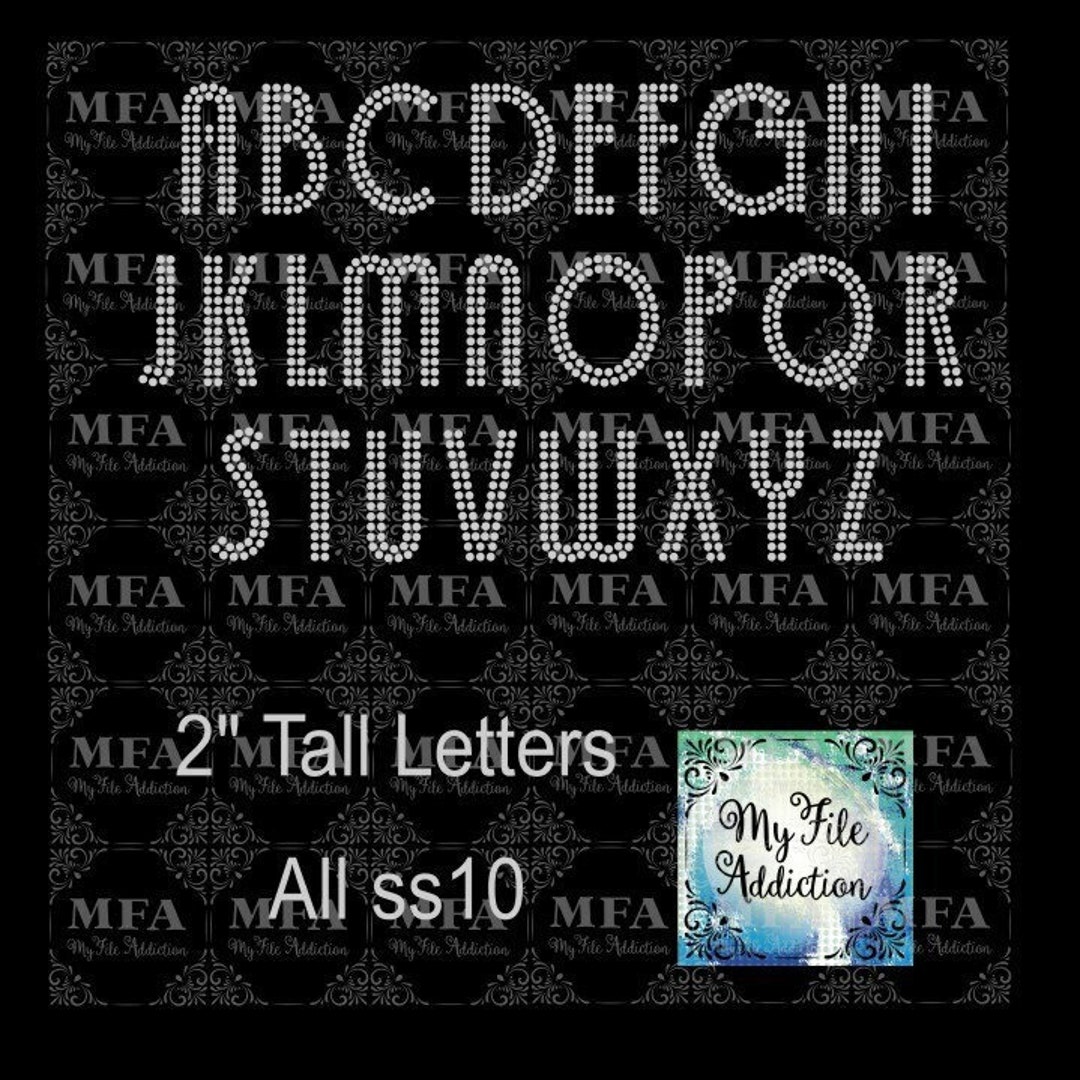 This is NOT a Typeable Font - Pre-stoned 2 Inch Deco Rhinestone Letters ...