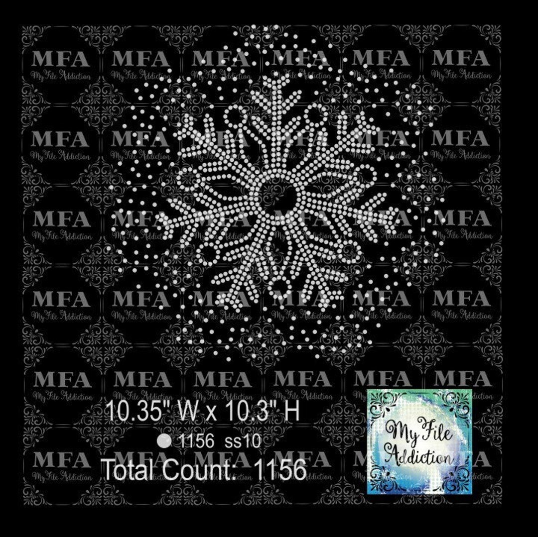 Instant Download SVG EPS Rhinestone Design File Snowflake - Etsy