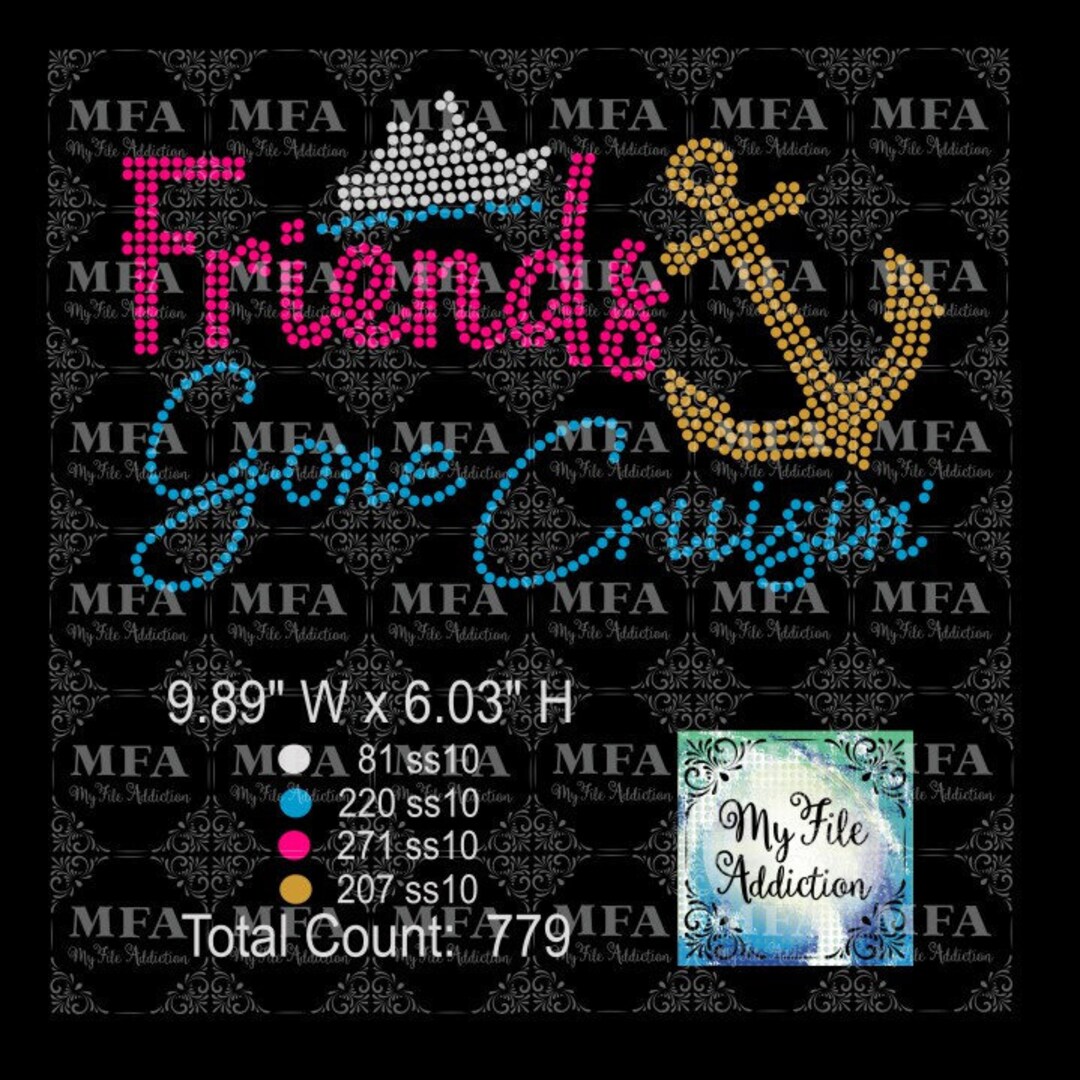 Instant Download Rhinestone Friends Gone Cruisin' 1 Cruise Svg Dxf Eps ...
