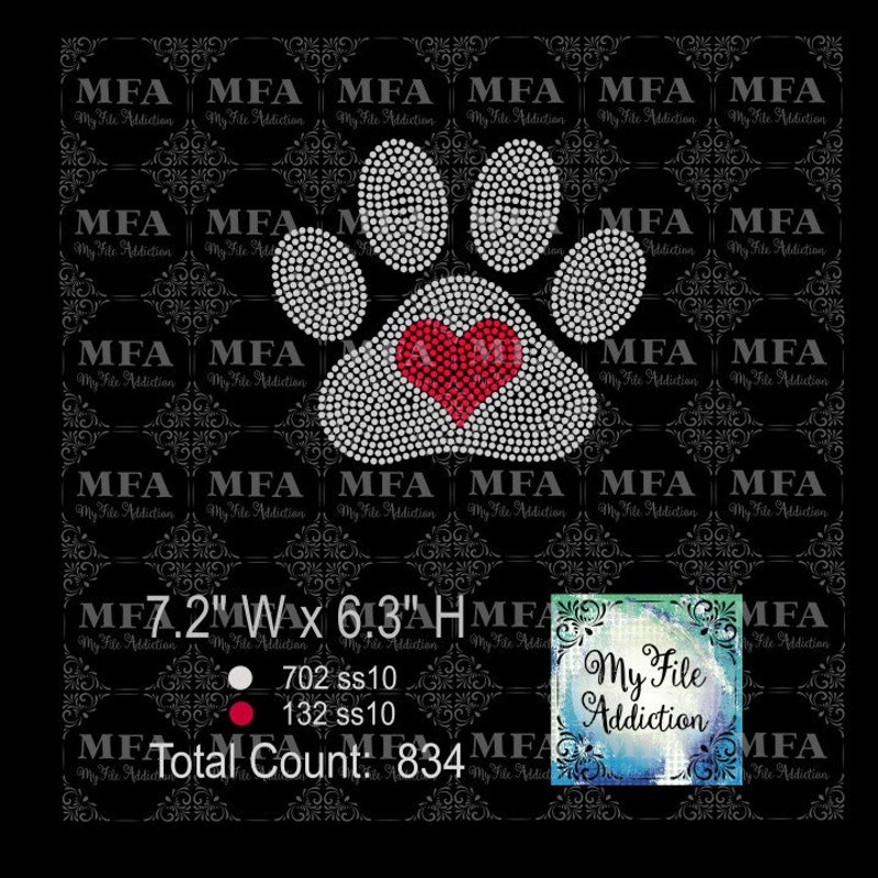 Paw Rhinestone - Etsy