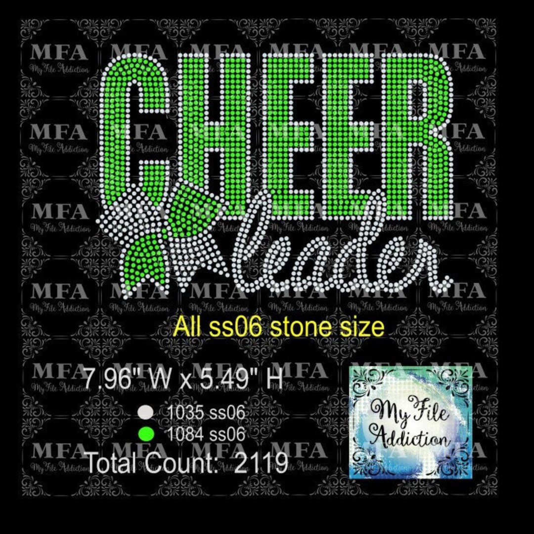 Instant Download Rhinestone File Cheerleader Youth Bold With Bow All ...