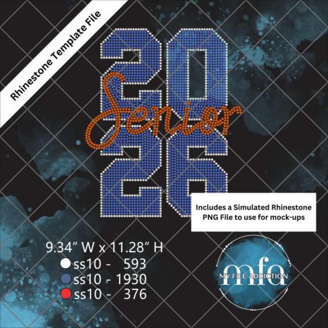 Rhinestone Template 2026 Senior Graduate 3 Graduation Ss10 Svg Dxf Eps ...