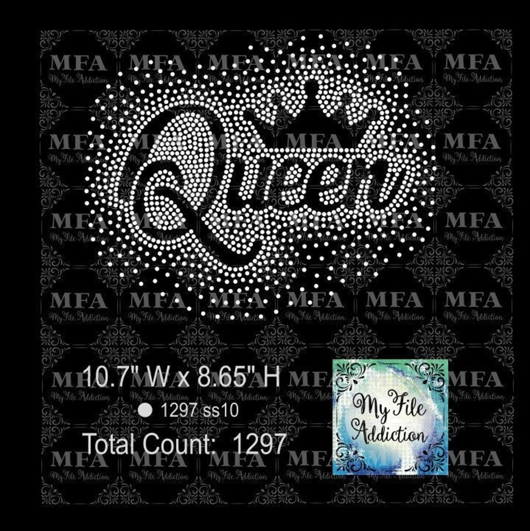 Rhinestone Template Download File Queen Crown Scatter Svg Dxf Eps Plt ...