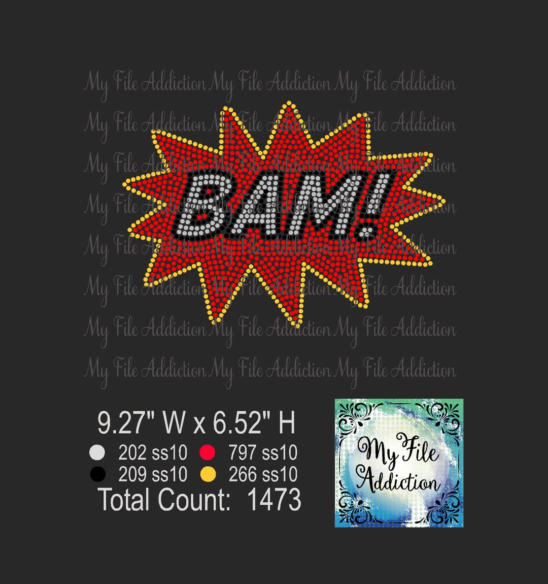 Instant Download Rhinestone File Bam Svg Dxf Eps Plt - Etsy
