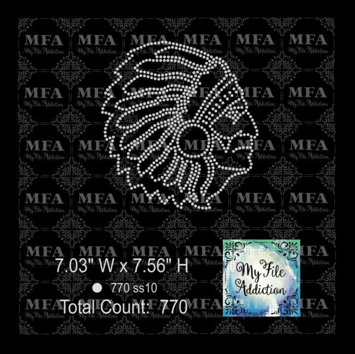 Rhinestone Template Download File Indian Mascot Svg Dxf Eps Plt - Etsy