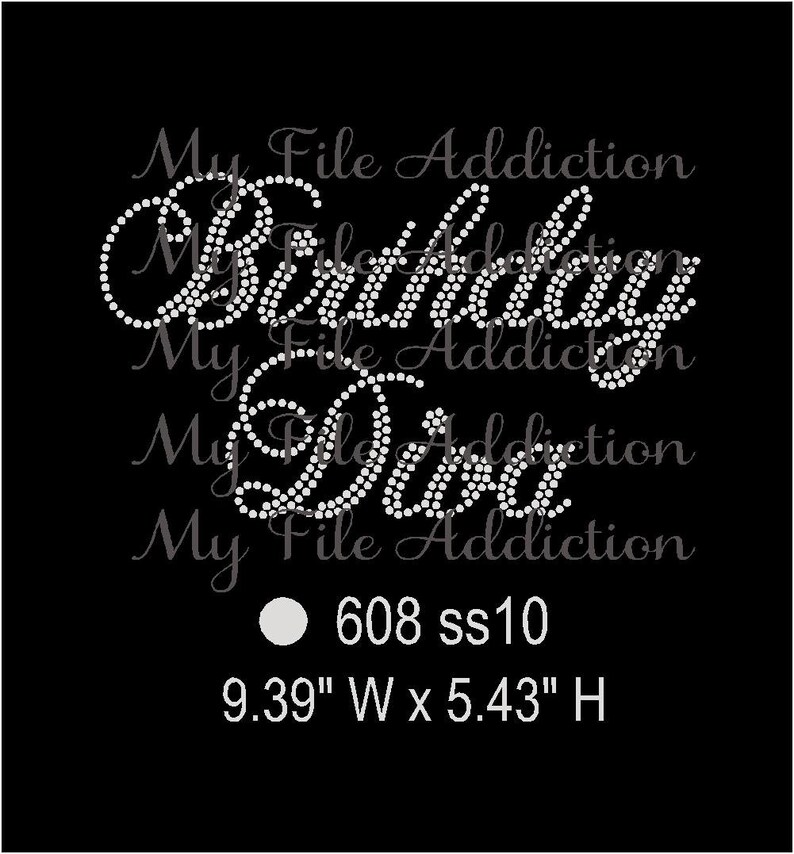 Instant Download Rhinestone SVG EPS Design File Birthday | Etsy