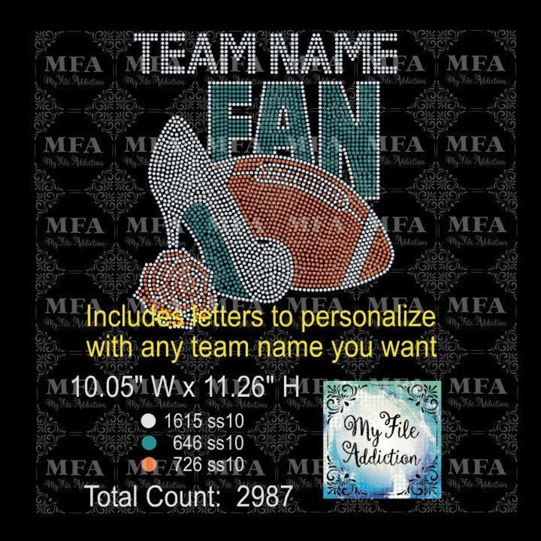 Rhinestone Template Download File Football Team Fan Rose With Letters A ...