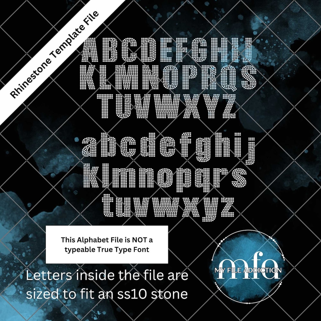 2.28 Inch Impact Letters Rhinestone Template (digital Download File ...