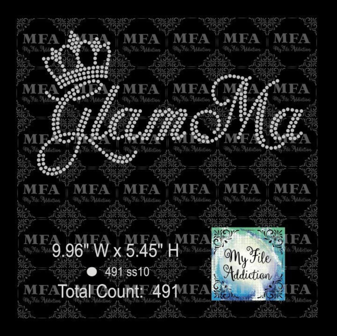 Rhinestone Template Download File Glam Ma With Crown Glamma Grandma Svg ...