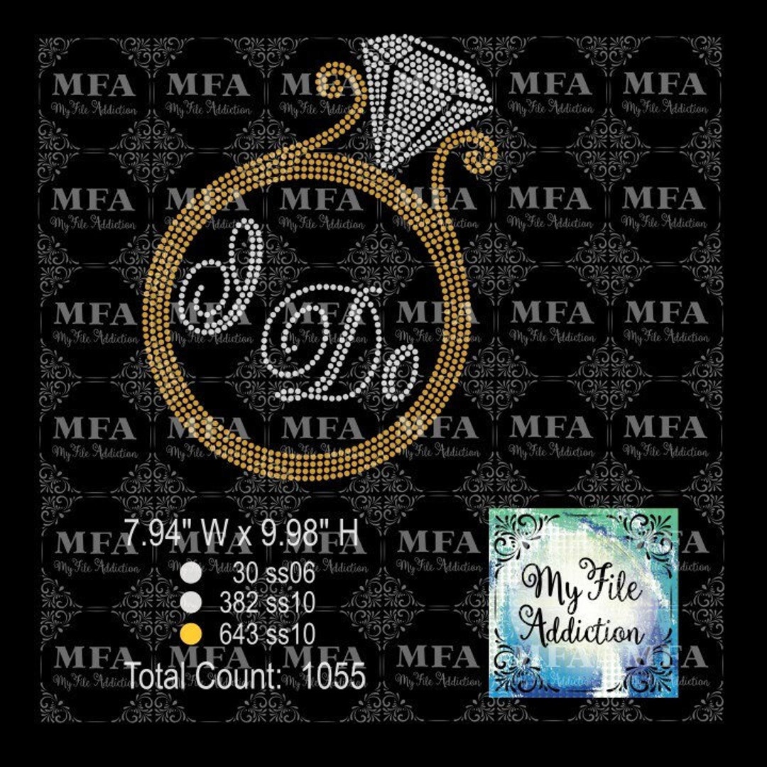 Rhinestone Template Download File I Do Wedding Ring Svg Dxf Eps Plt - Etsy