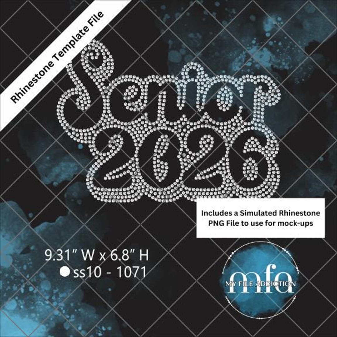 Rhinestone Template Senior 2026 Retro Ss10 Svg Dxf Eps Plt File - Etsy