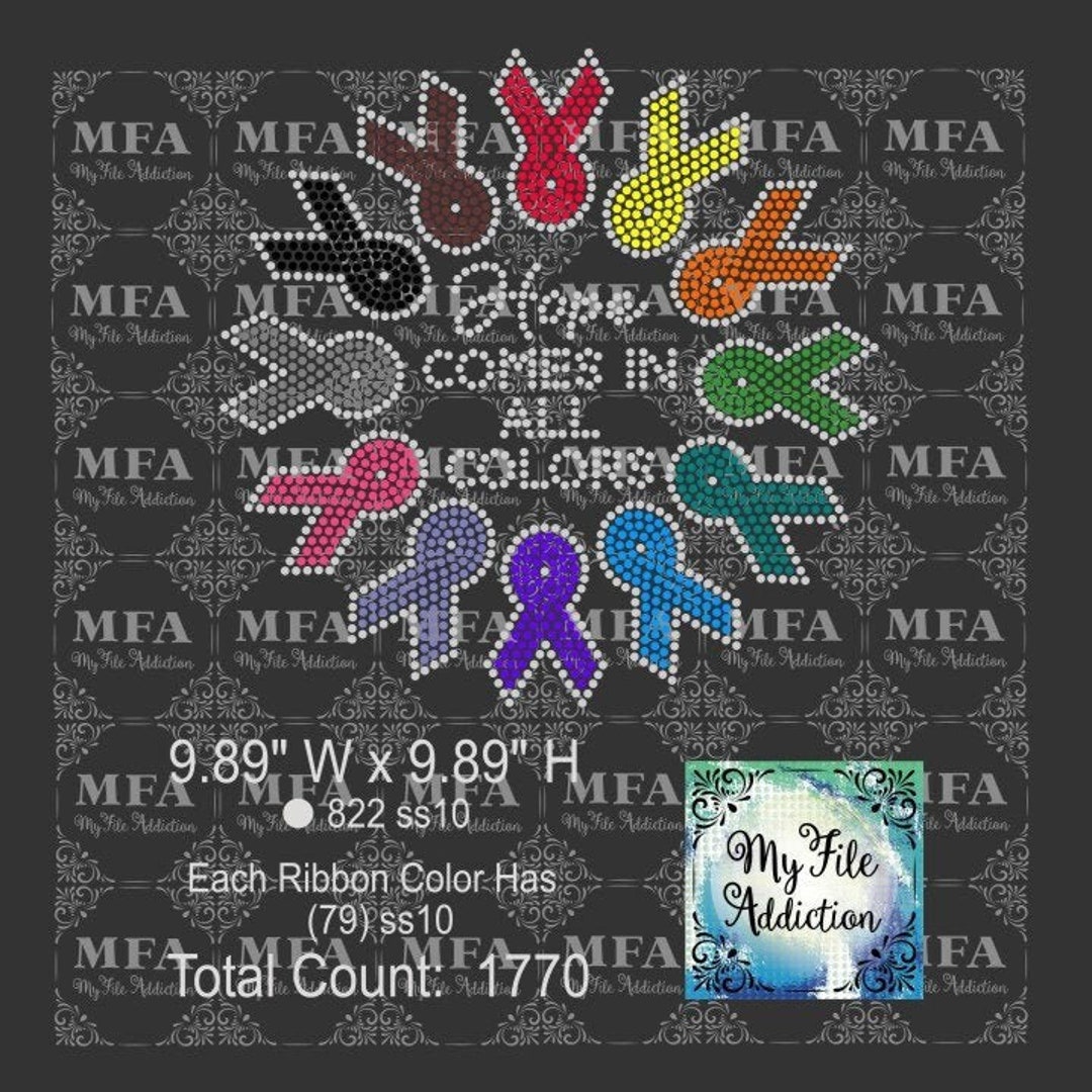 Rhinestone Template Download File Hope Comes in All Colors 2 Cancer ...