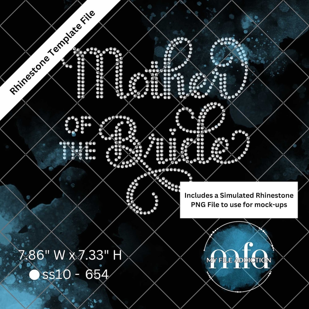 Rhinestone Template Mother of the Bride 2 Wedding Ss10 Svg Dxf Eps Plt ...