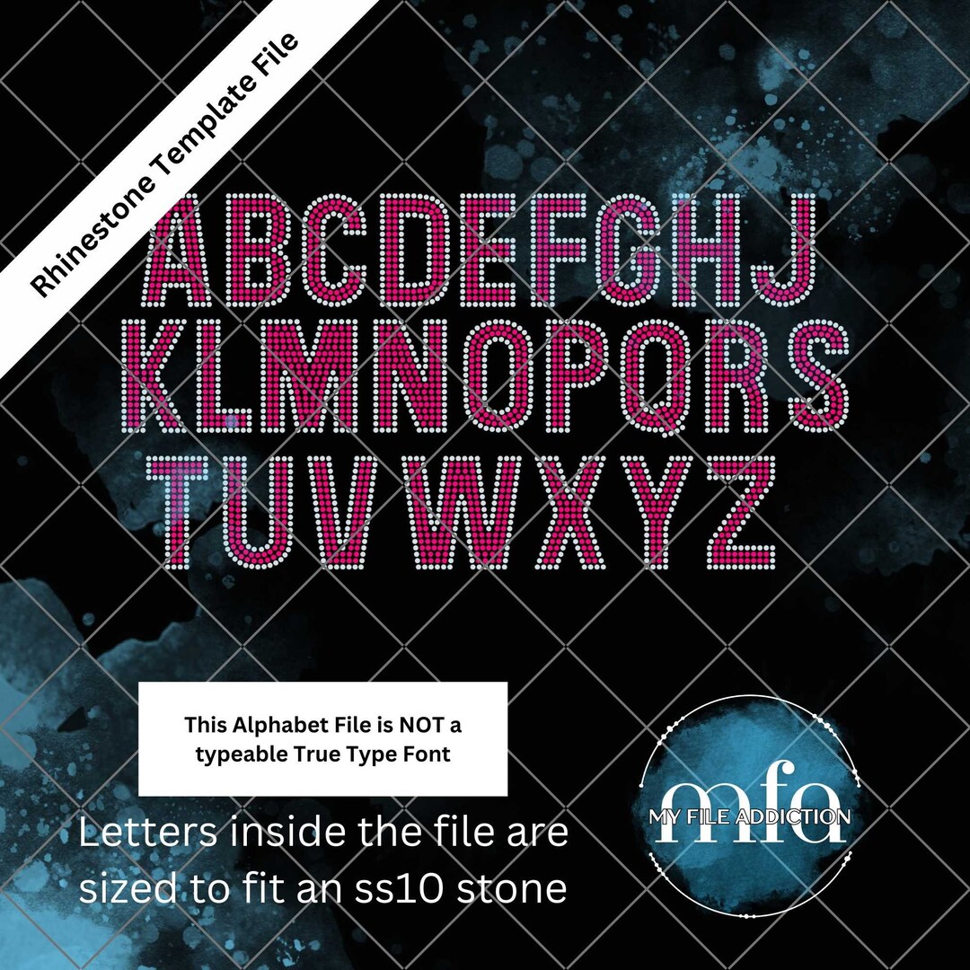 2.84 Inch 2 Color Letters Rhinestone Template (digital Download File ...