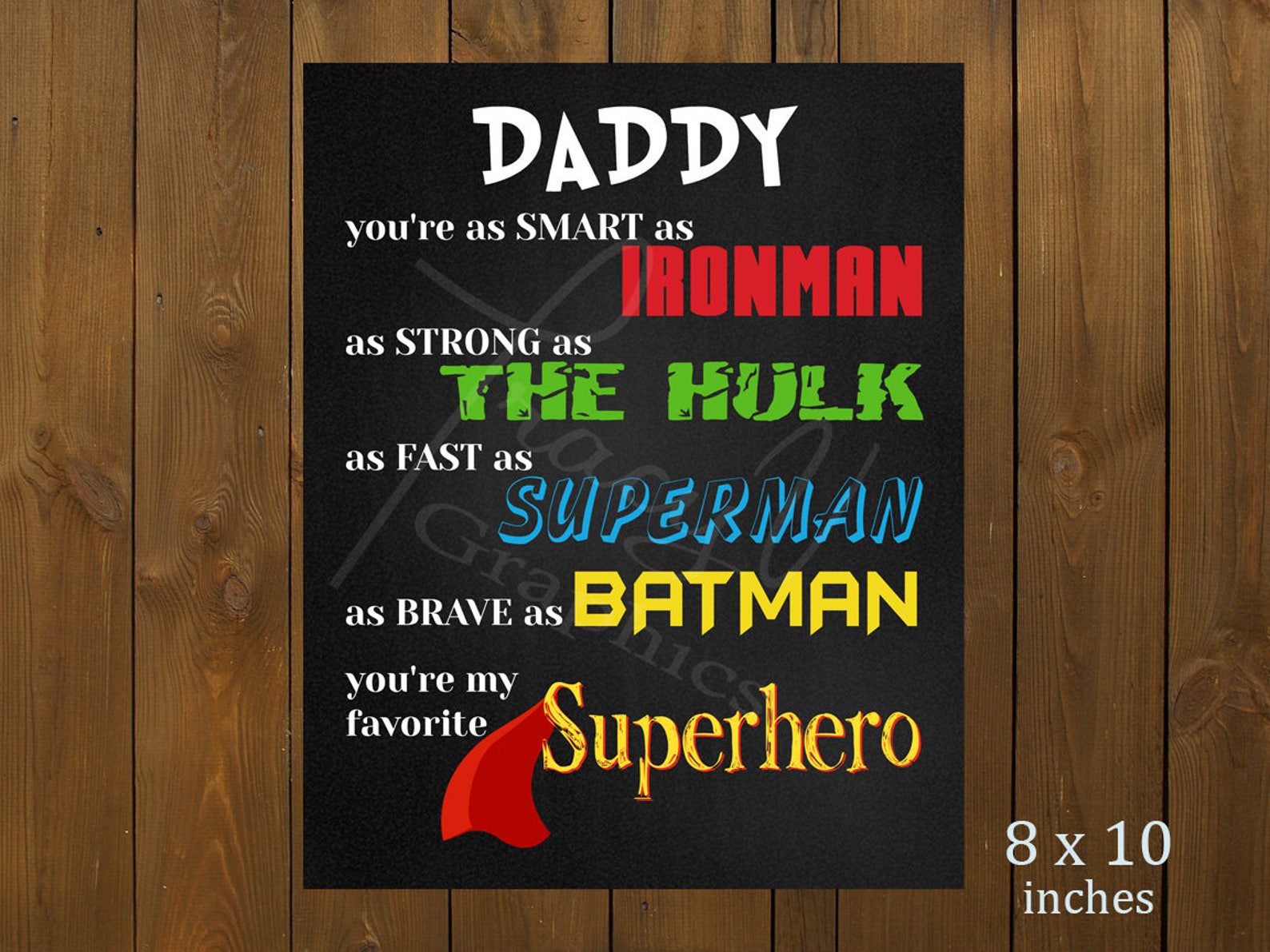 Printable Decor Daddy Superhero - Etsy