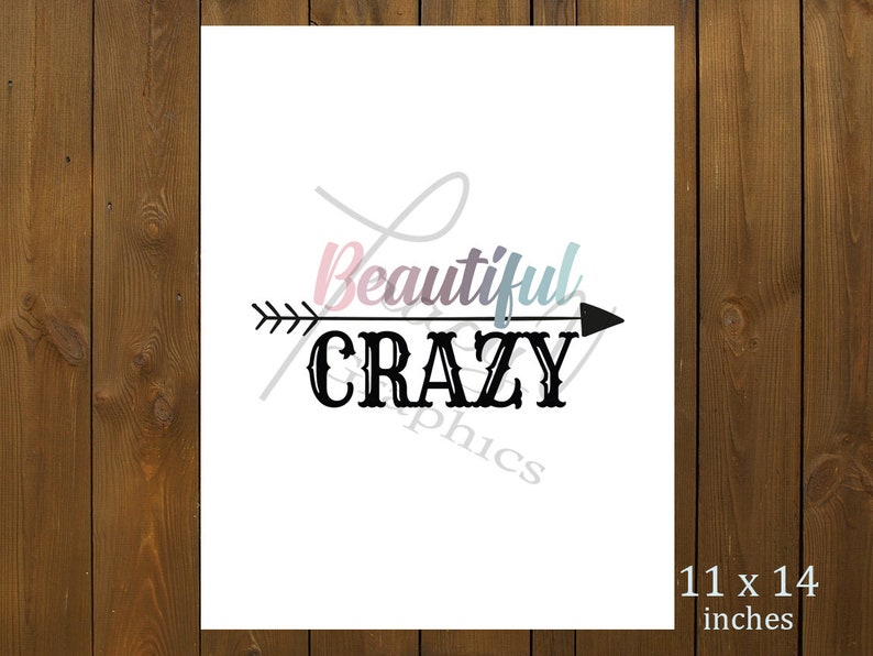 Printable Decor - Beautiful Crazy Arrow - Etsy