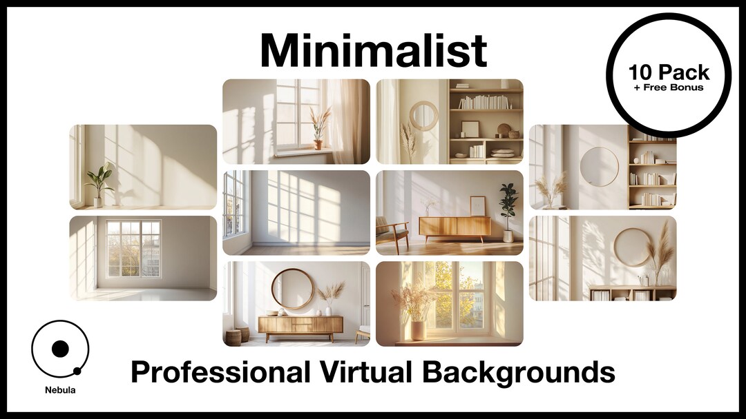 10 Minimalist Professional Virtual Background Bundle | HD Quality ...