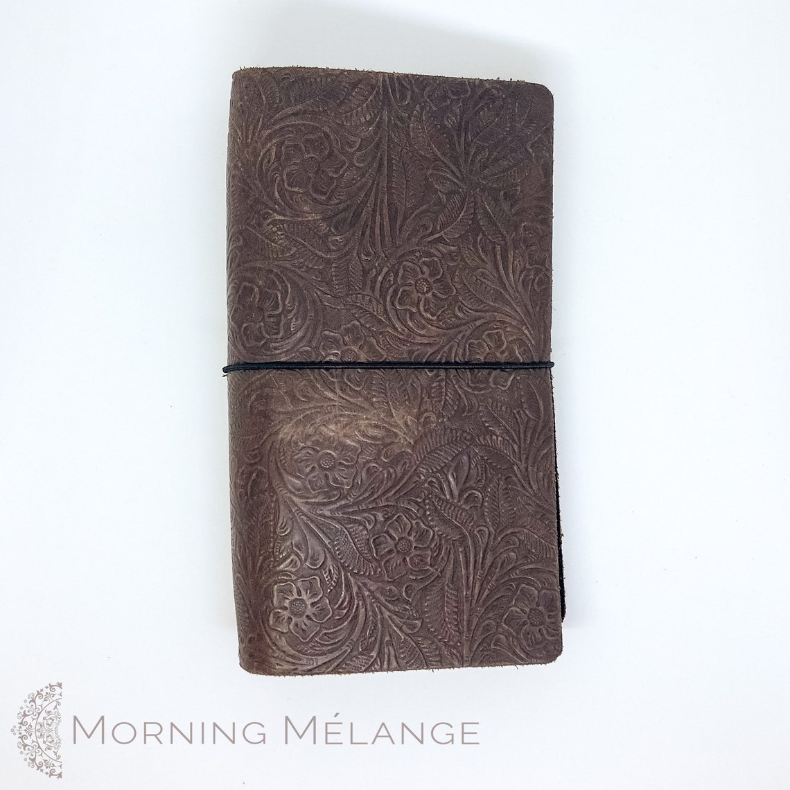 Floral Brown Leather Notebook Cover A6 A5 Wide Standard - Etsy