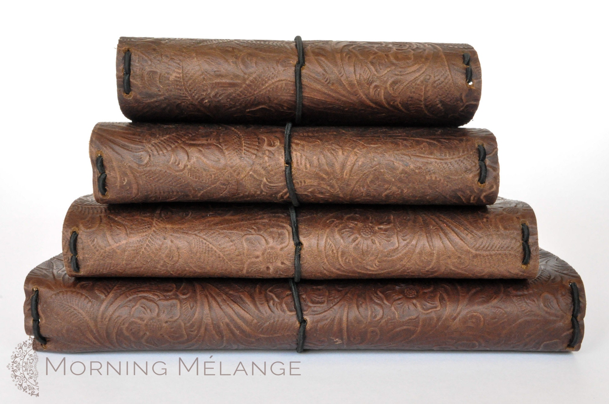 Floral Brown Leather Notebook Cover A6 A5 Wide Standard - Etsy