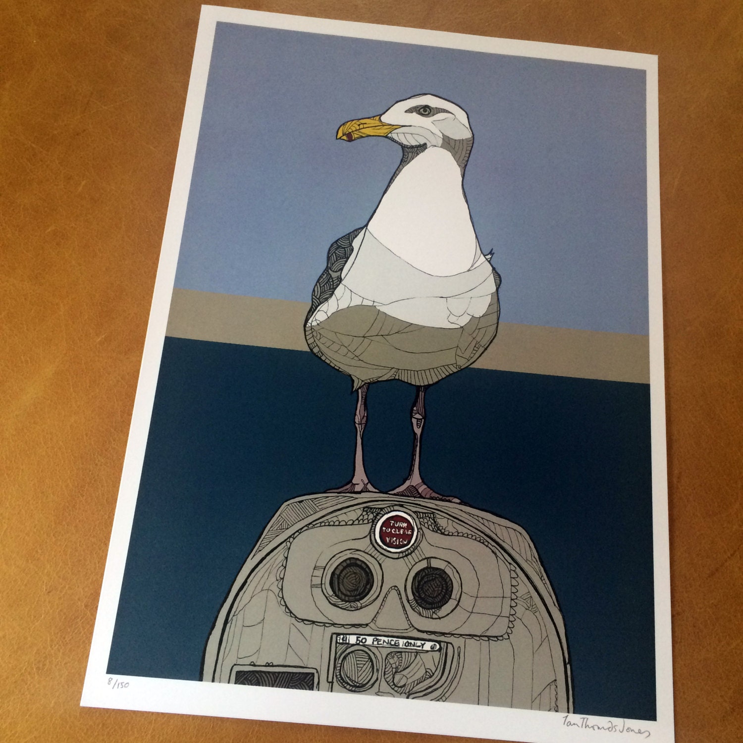 Seaside Seagull - A4 Print (signed and Numbered) - Etsy