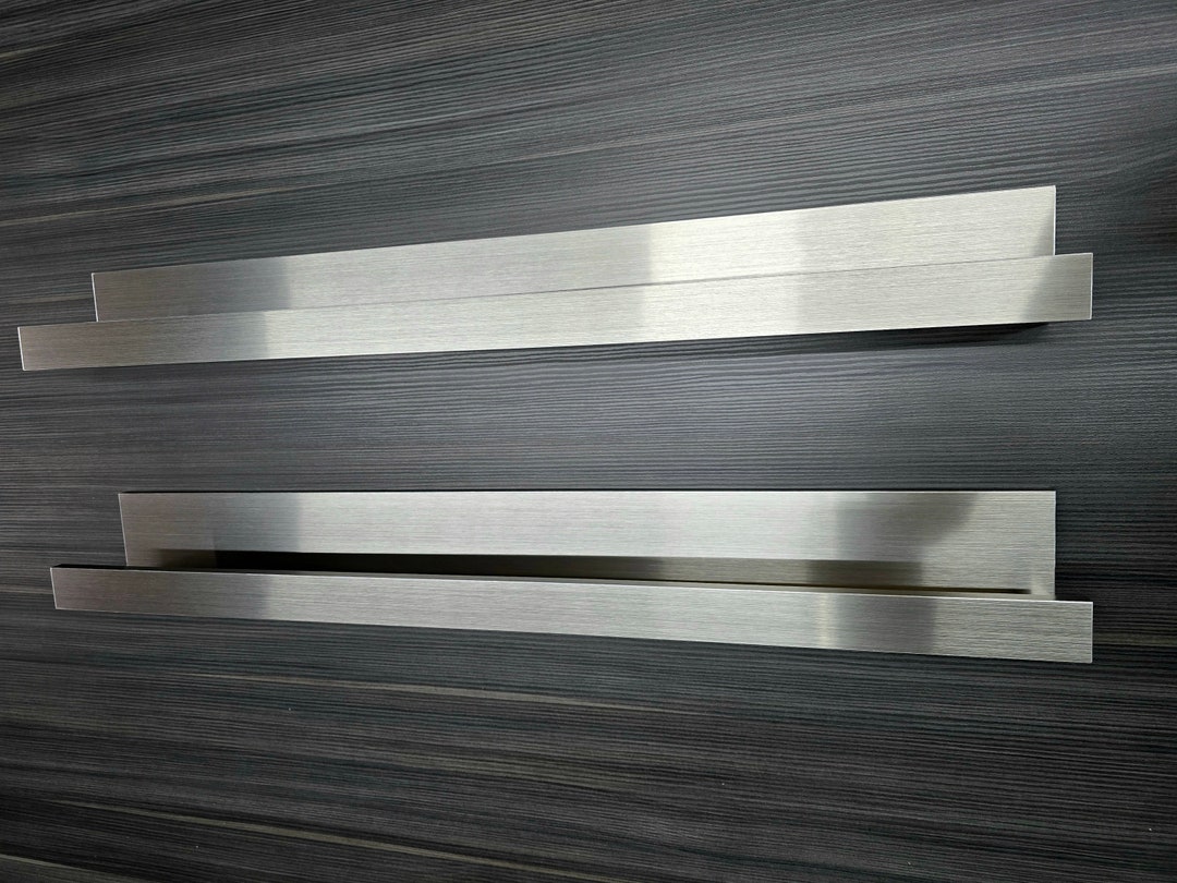 Stainless Steel, Brass, White Picture Ledge Shelf: Anodized Metal ...
