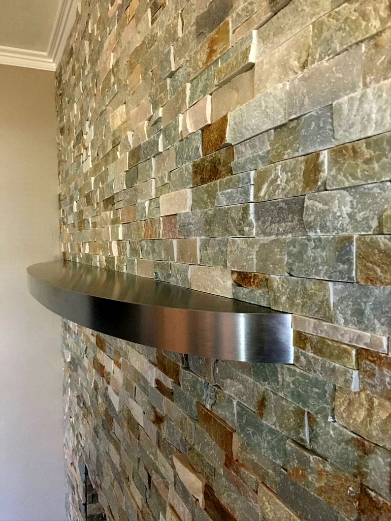 Modern Oval Floating Shelf: Stainless Steel Laminated, Bracket Included ...