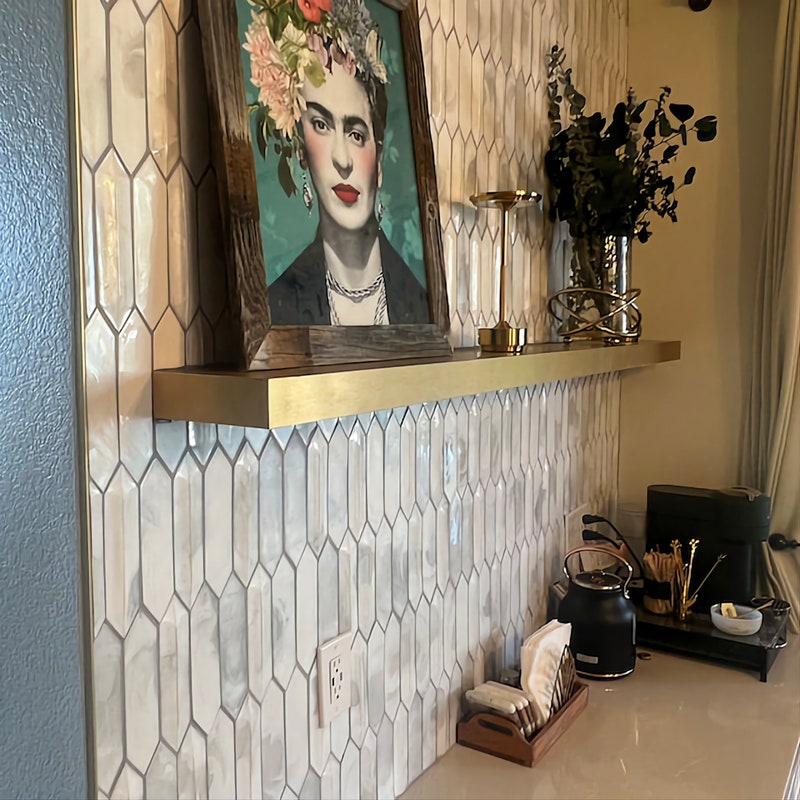 Brass Edge Floating Shelf - Etsy