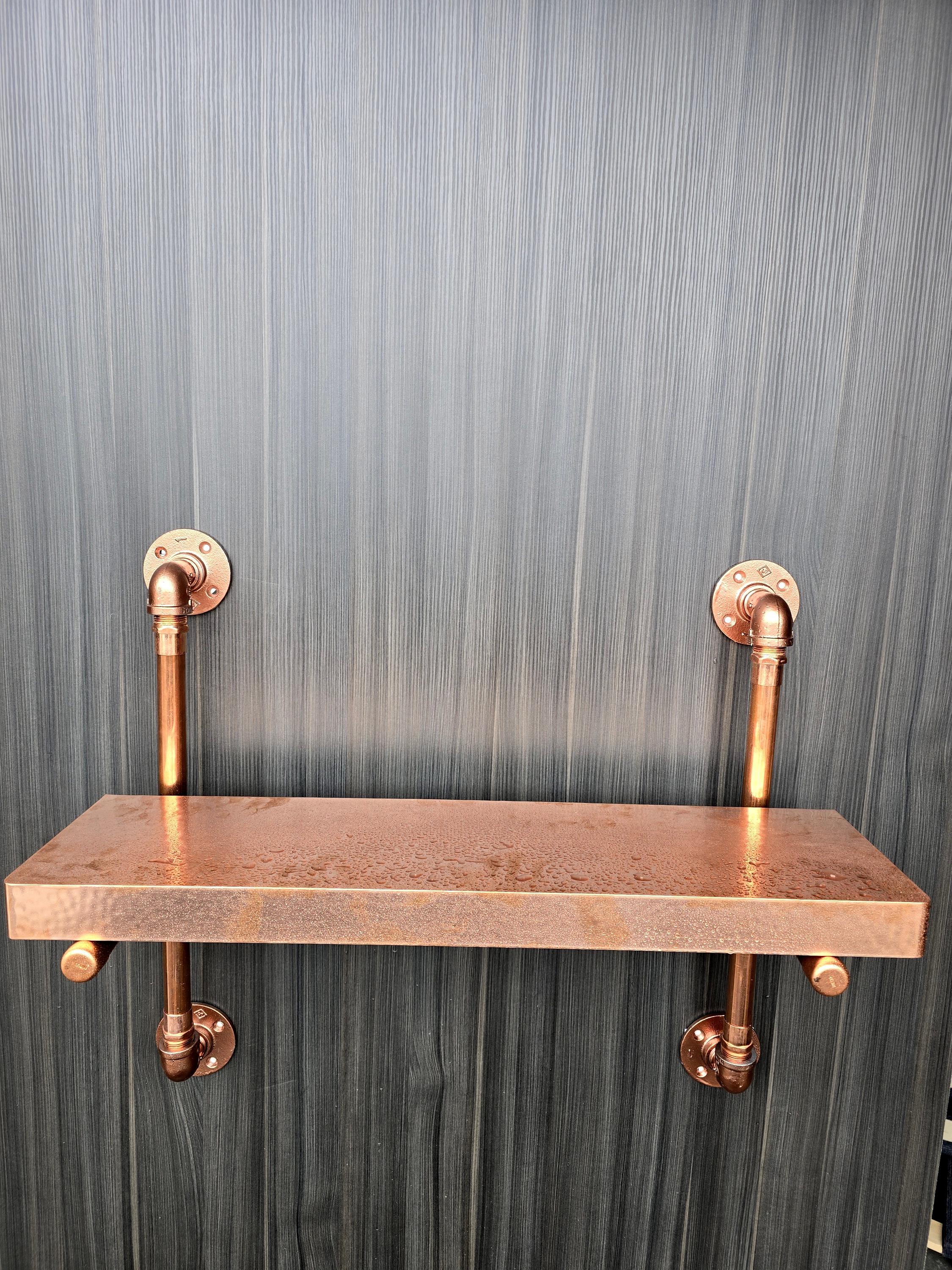Copper Shelf With Copper Pipe Support, Shelves, Wall Decor, Shelf Size ...