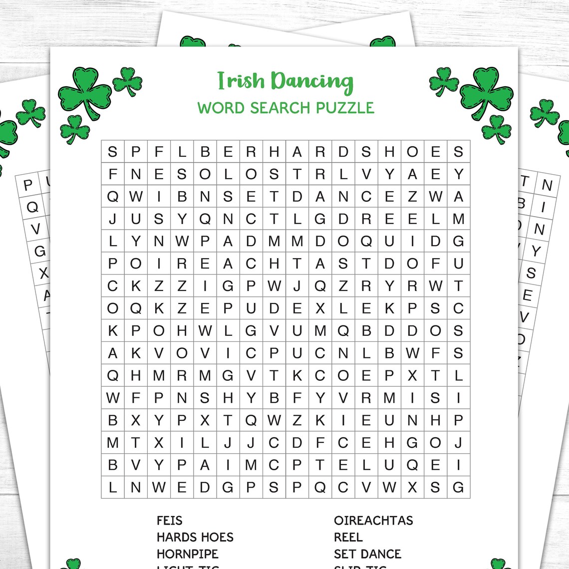 Irish Dance Word Search Puzzles, Irish Dancing Printable, Digital ...