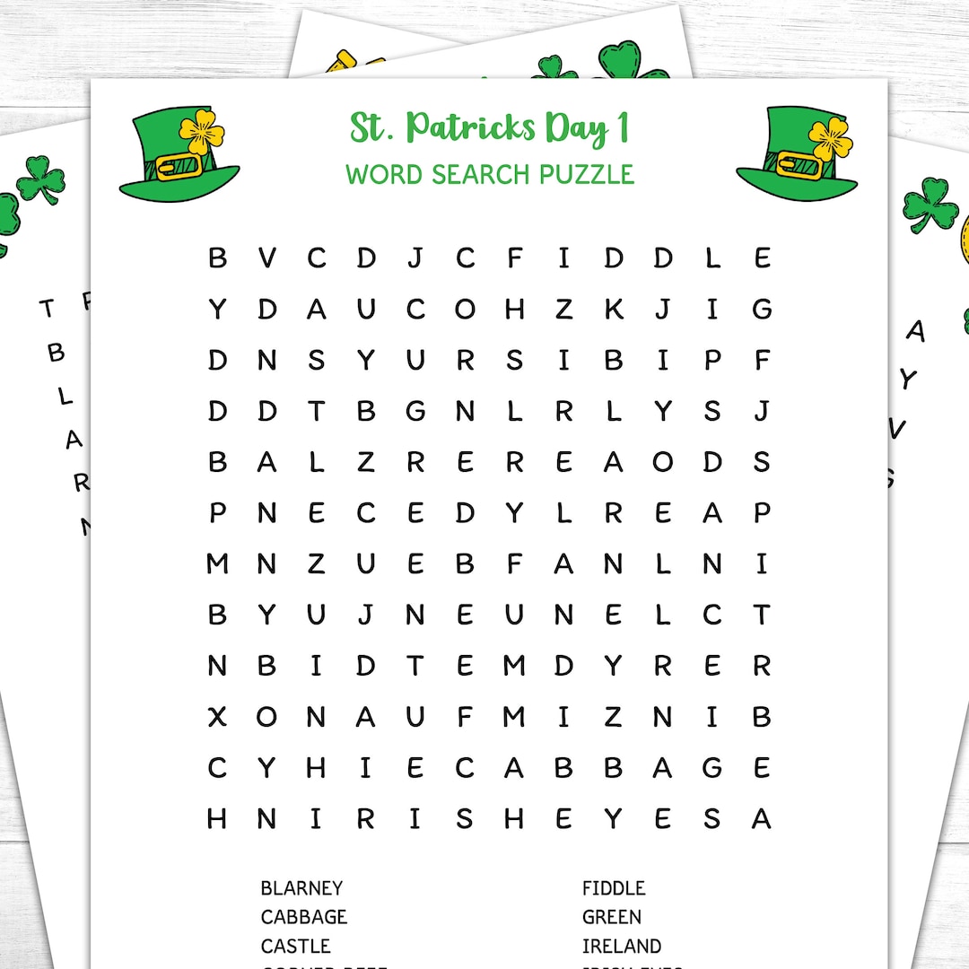 Ireland Word Search Puzzles, St Patrick's Day Activity Sheet, Kids Word ...