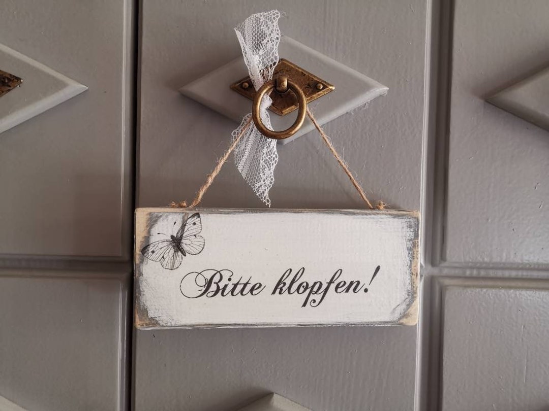 Wooden Sign Small Door Sign Warning Sign Shabby White - Etsy