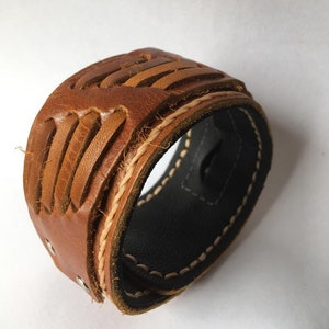 Leather Wrist Cuff With Secret Pocket Handmade Leather - Etsy