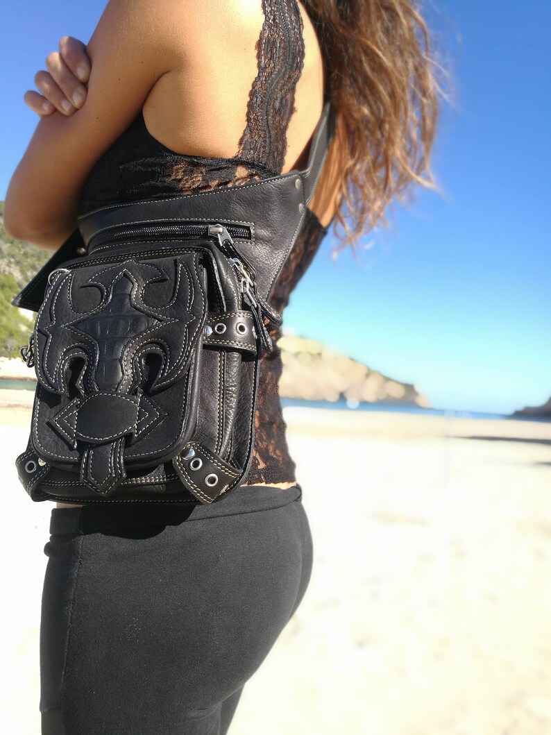 Leather Utility Belt Leg Strap Festival Hip Belt Travel - Etsy