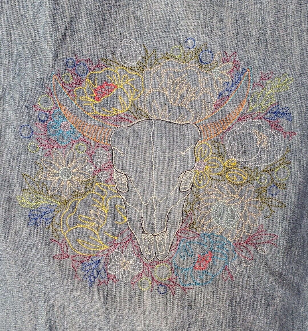 Upcycled Ladies Small Boyfriend Cut Mossimo Denim Shirt - Custom ...