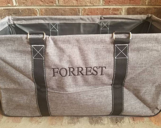 Large Utility Tote/tote Bag - Stone Wash Gray - Personalized ...