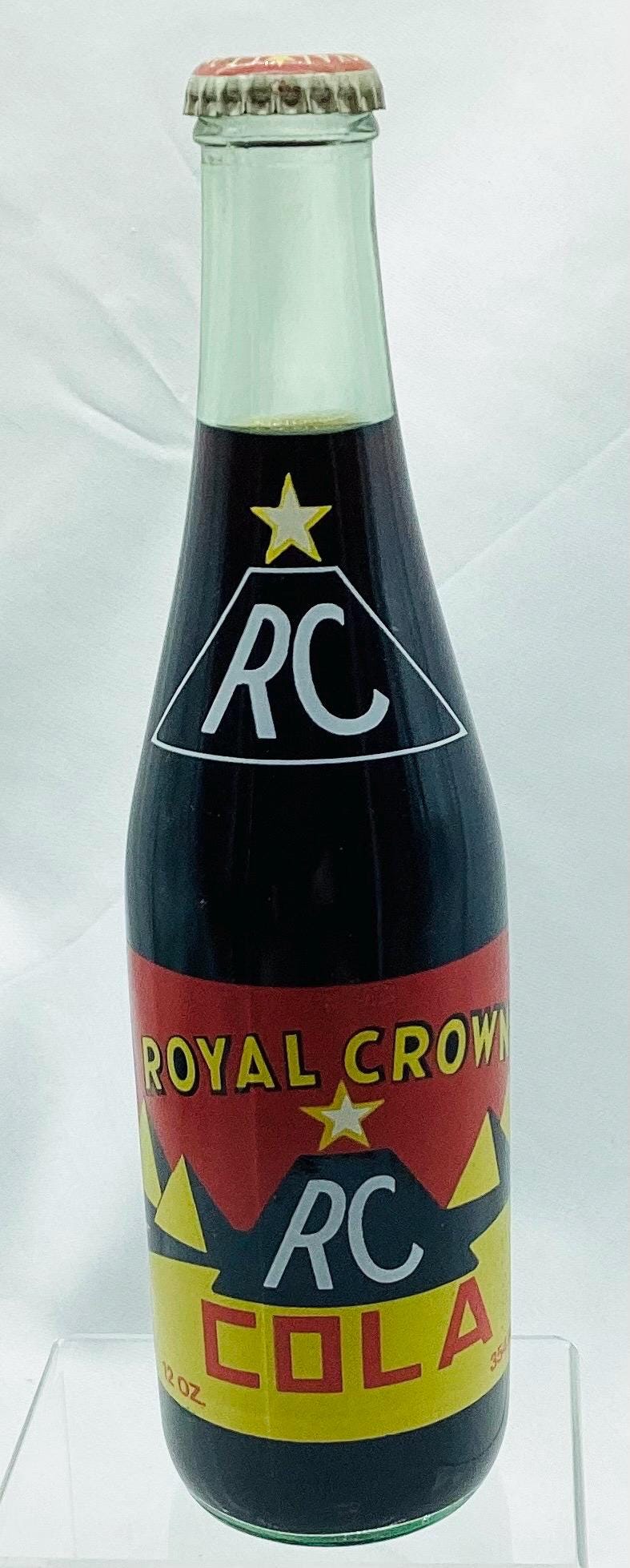 Vintage RC Royal Crown Pyramid Cola Glass Soda Bottle Full - Etsy