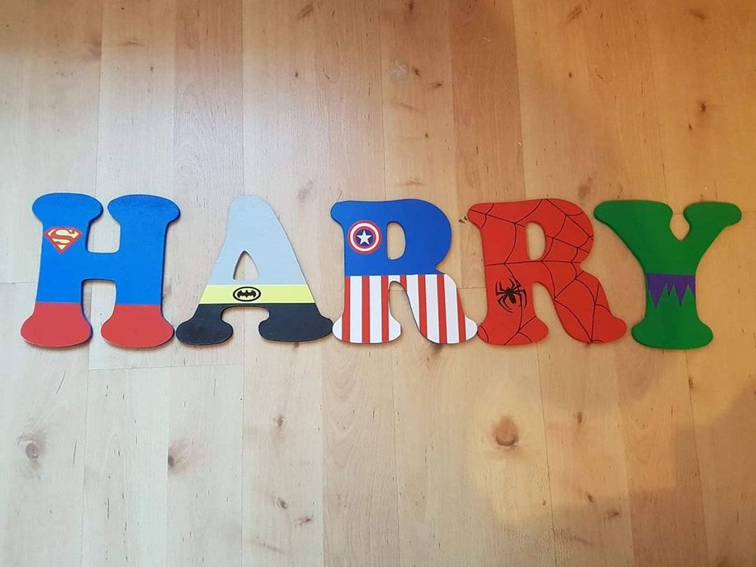 Hand Painted Wooden Super Hero Wall Letters. Marvel. Avengers. Wall ...