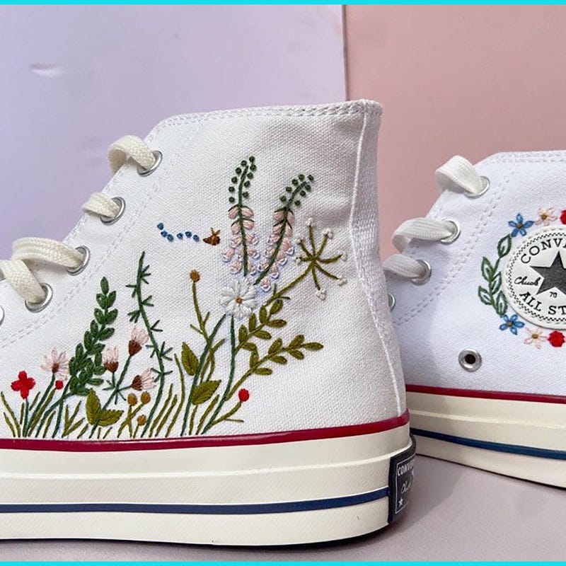 Floral Converse - Etsy
