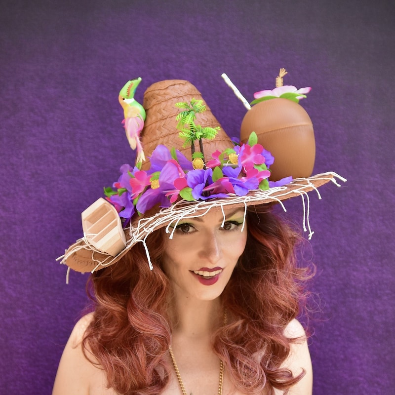 Tiki Straw Hat - Etsy