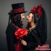 Rococo Rose Vampire Bride Veil Victorian Kokoshnik WGT Black - Etsy