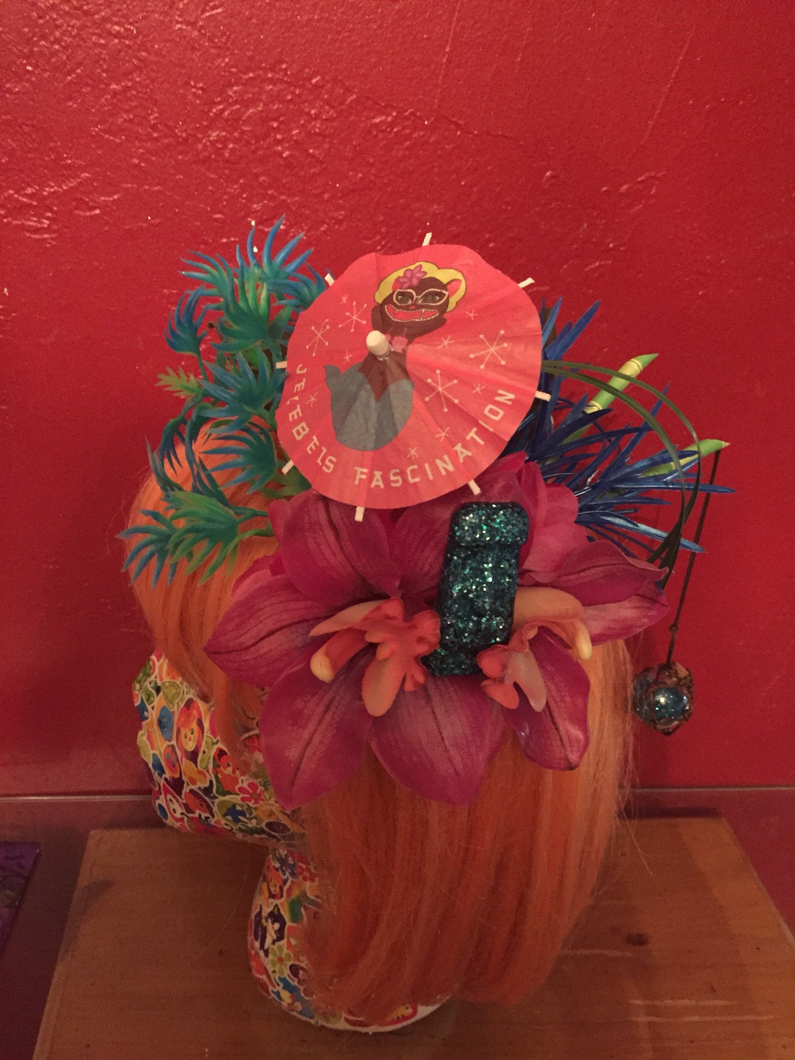 Tropical Purple Tiki Hair Flower, Oasis Headdress Lotus Plumeria ...