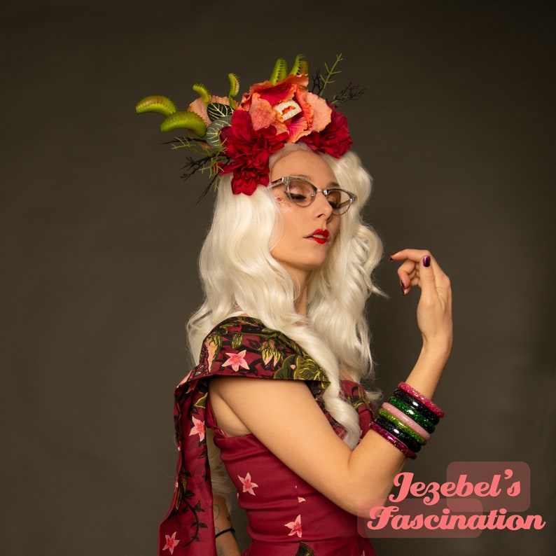 Gothic Tiki Hair Flower Smoking Teeth Eyes Headpiece Jungle - Etsy