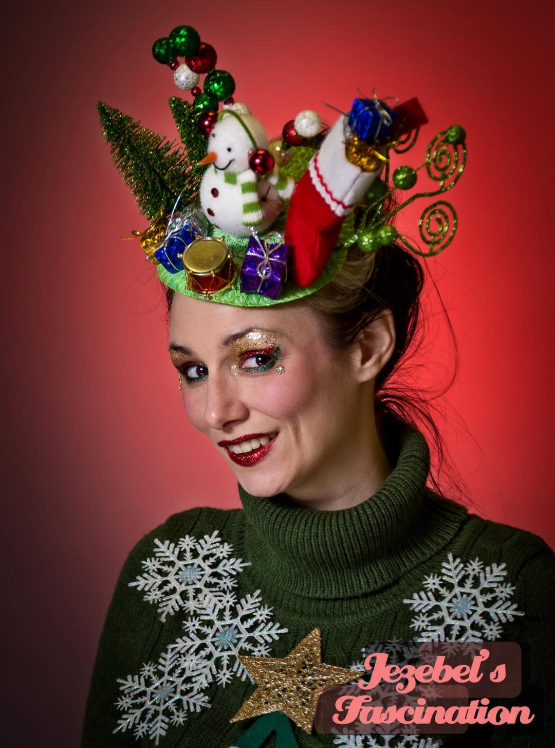 Ugly Christmas Sweater Fascinator, Tacky Frosty Snowman Kitschmas Gifts ...