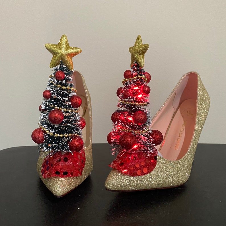 Christmas Tree Heels, Light up Kitschmas Tacky Ugly Sweater Party ...