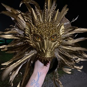 Dragon Horns Fire Flames Headdress, Spikes Medieval Feather Costume ...