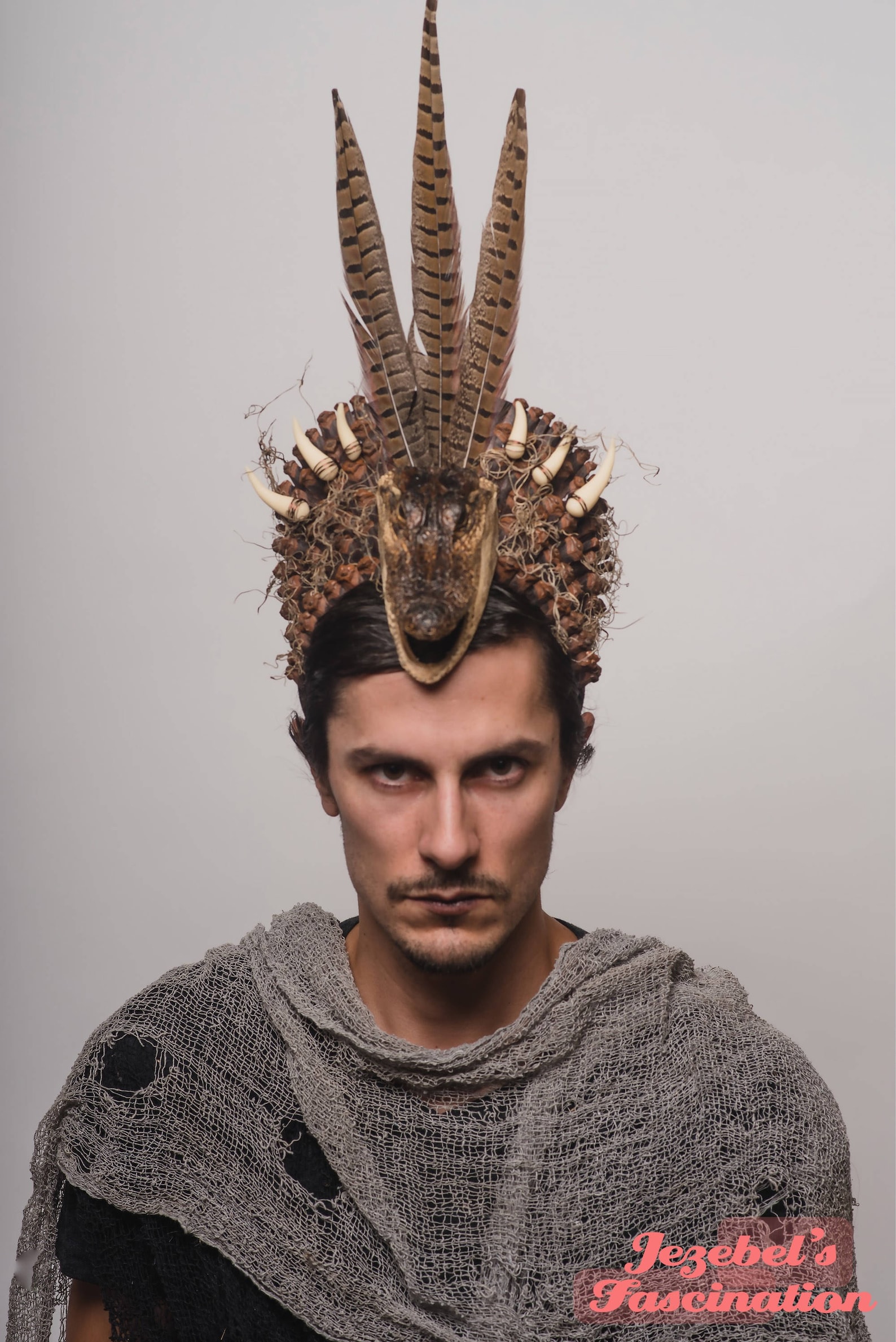 Alligator Swamp Monster Voodoo Oddity Headpiece Reptile Shaman ...