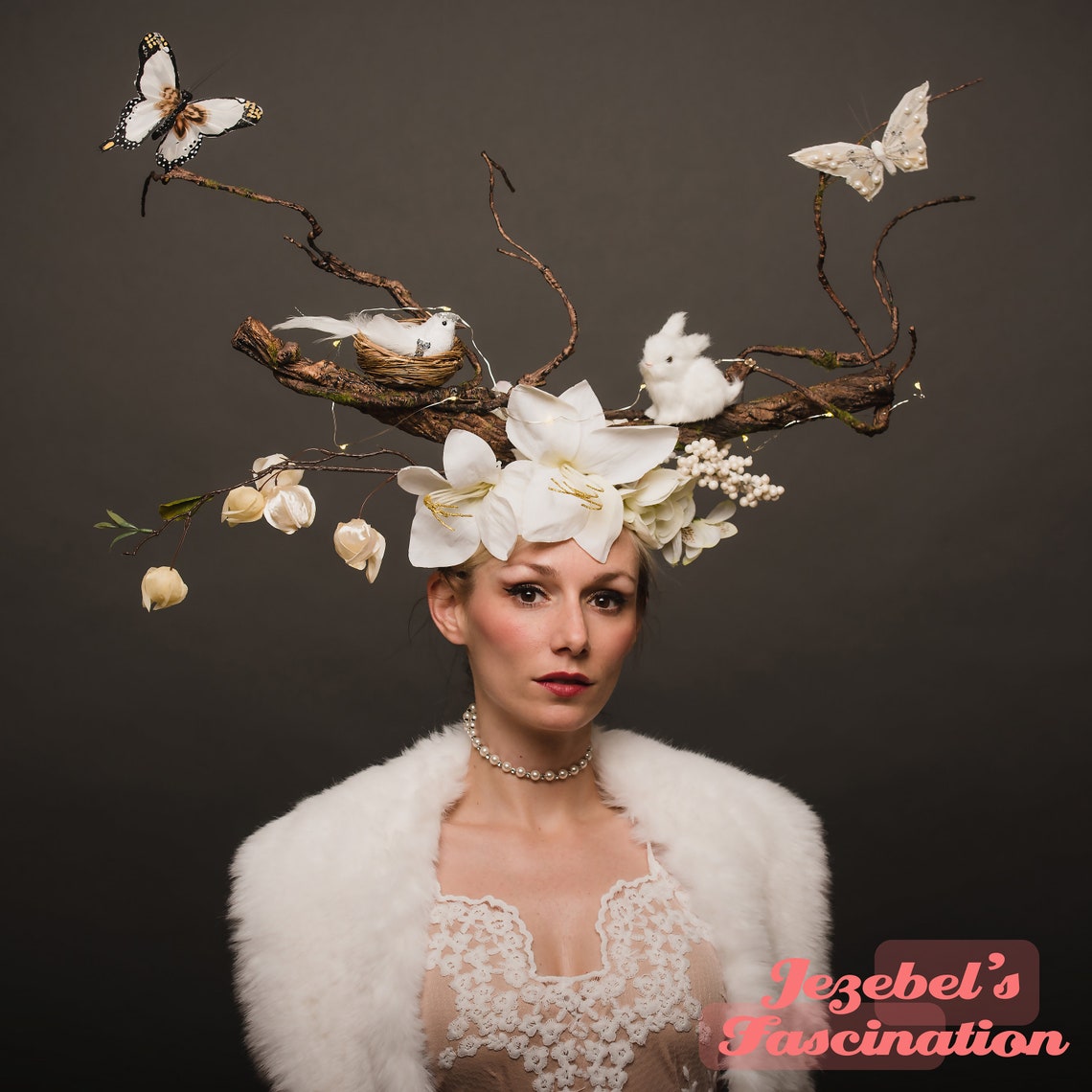 Ice Queen Witch Headdress Light up Unseelie Celestial Silver Costume ...