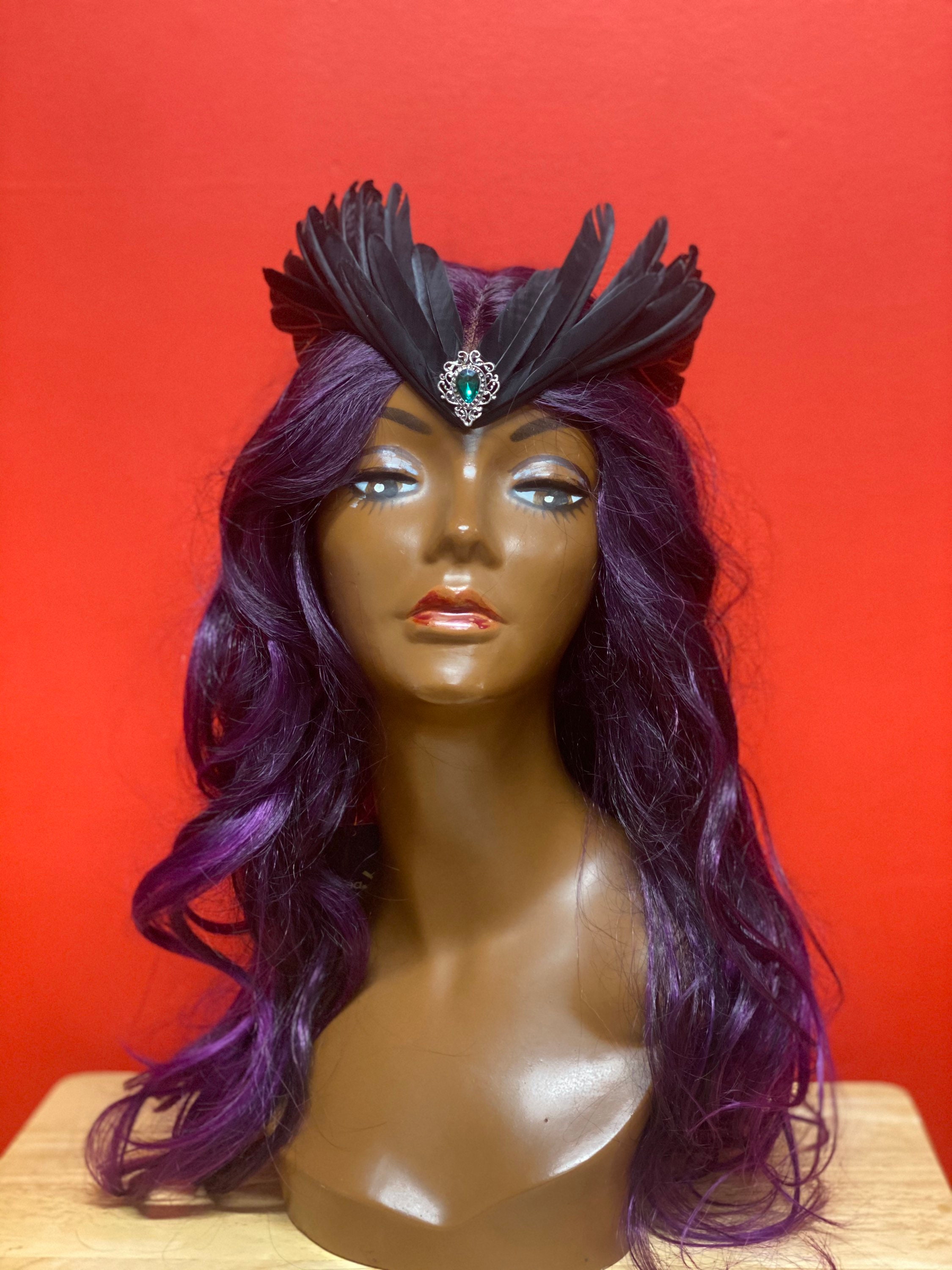 Morrigan Raven Goddess Succubus Demon Crown, Savage Goth Feather ...