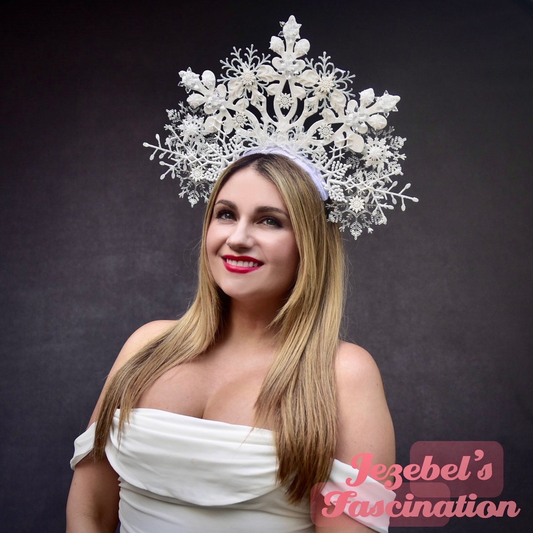 Snowflake Ice Halo, Winter Queen Crown, Fairy Princess Headdress ...