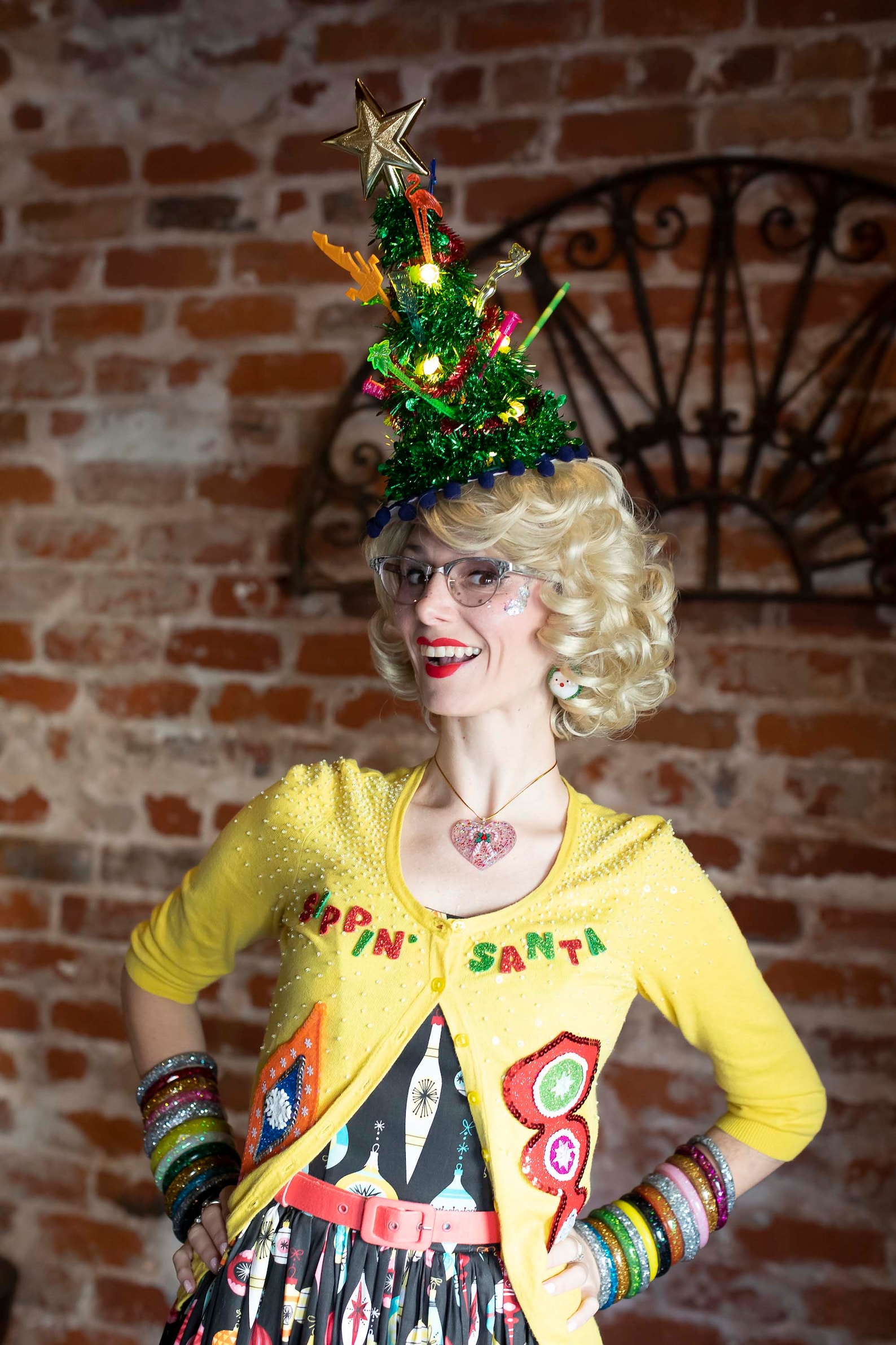 Christmas Tree Ugly Christmas Hat Funny Head Piece Hand Made Sweater ...